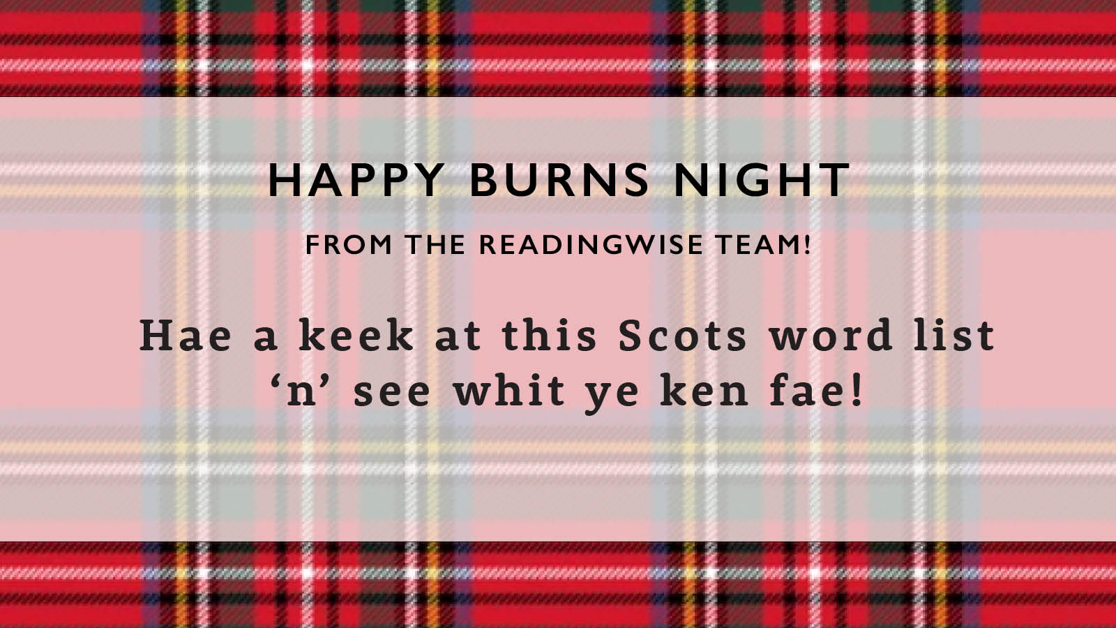 ReadingWise - Burns Night Vocabulary and Comprehension Activity